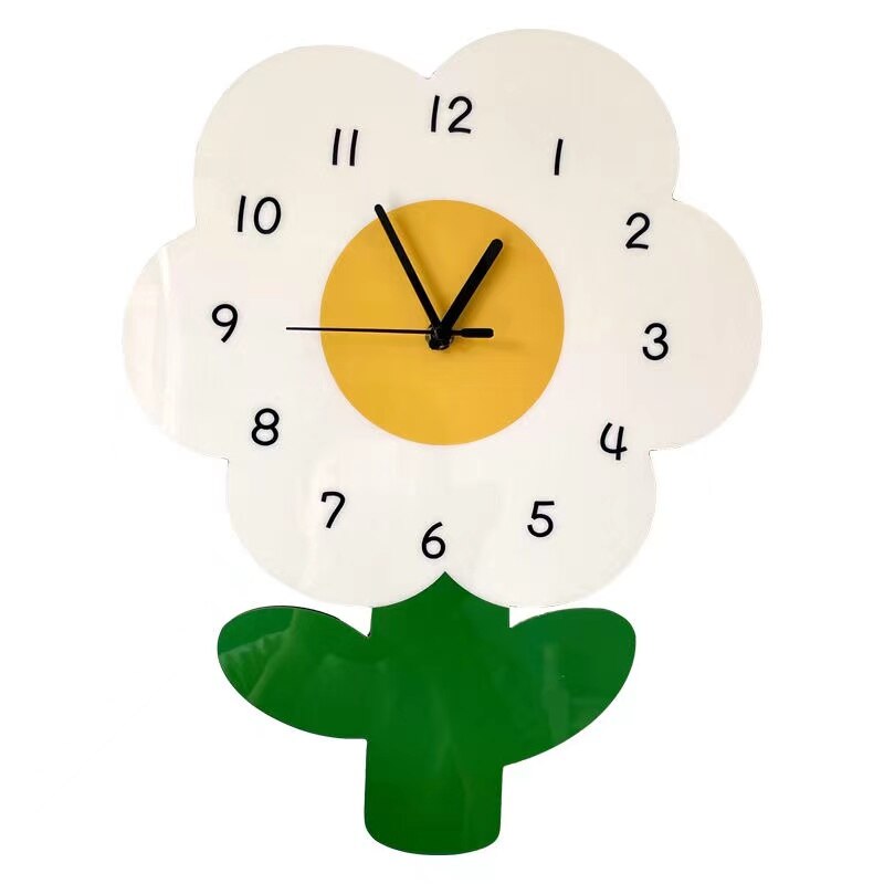 Flower Wall Clock / Daisy & Tulip Cute Wall Decor Clock – Peppery Home