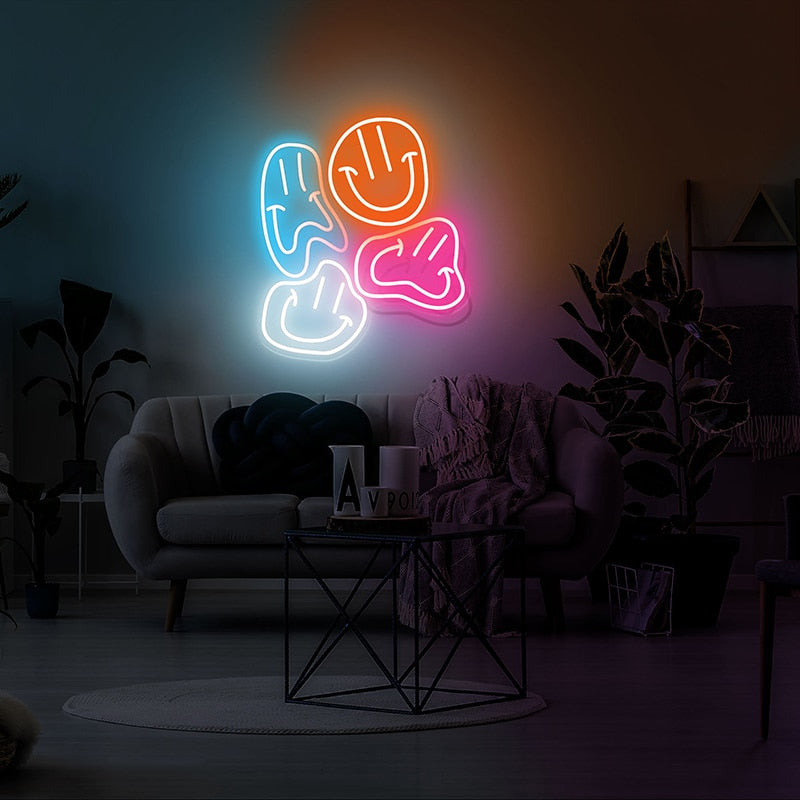 Melting Smiley LED Neon Sign – Peppery Home