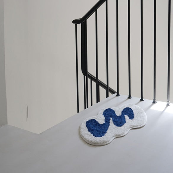 Abstract Bath Mat / Irregular Shaped Area Rug – Peppery Home