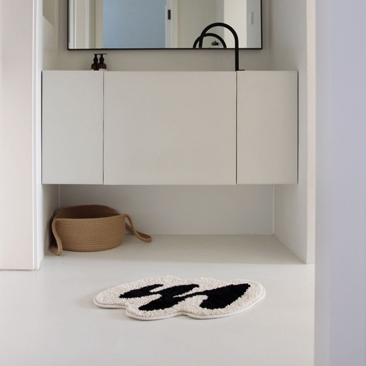 Abstract Bath Mat / Irregular Shaped Area Rug – Peppery Home