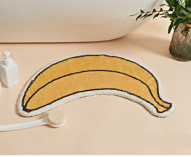 Peppery Home Banana & Avocado Bath Mat - Fruit Bathroom Rugs fruit shaped