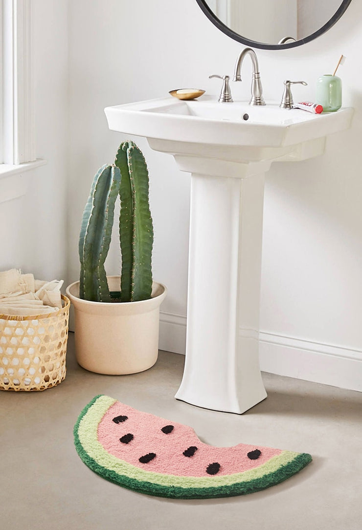 Peppery Home Watermelon Shaped Bath Mat - Bathroom Rug Fruit
